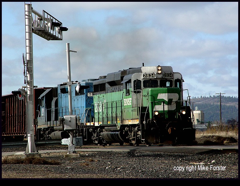 Local Freight BNSF #2834 East bound in Spokane Valley